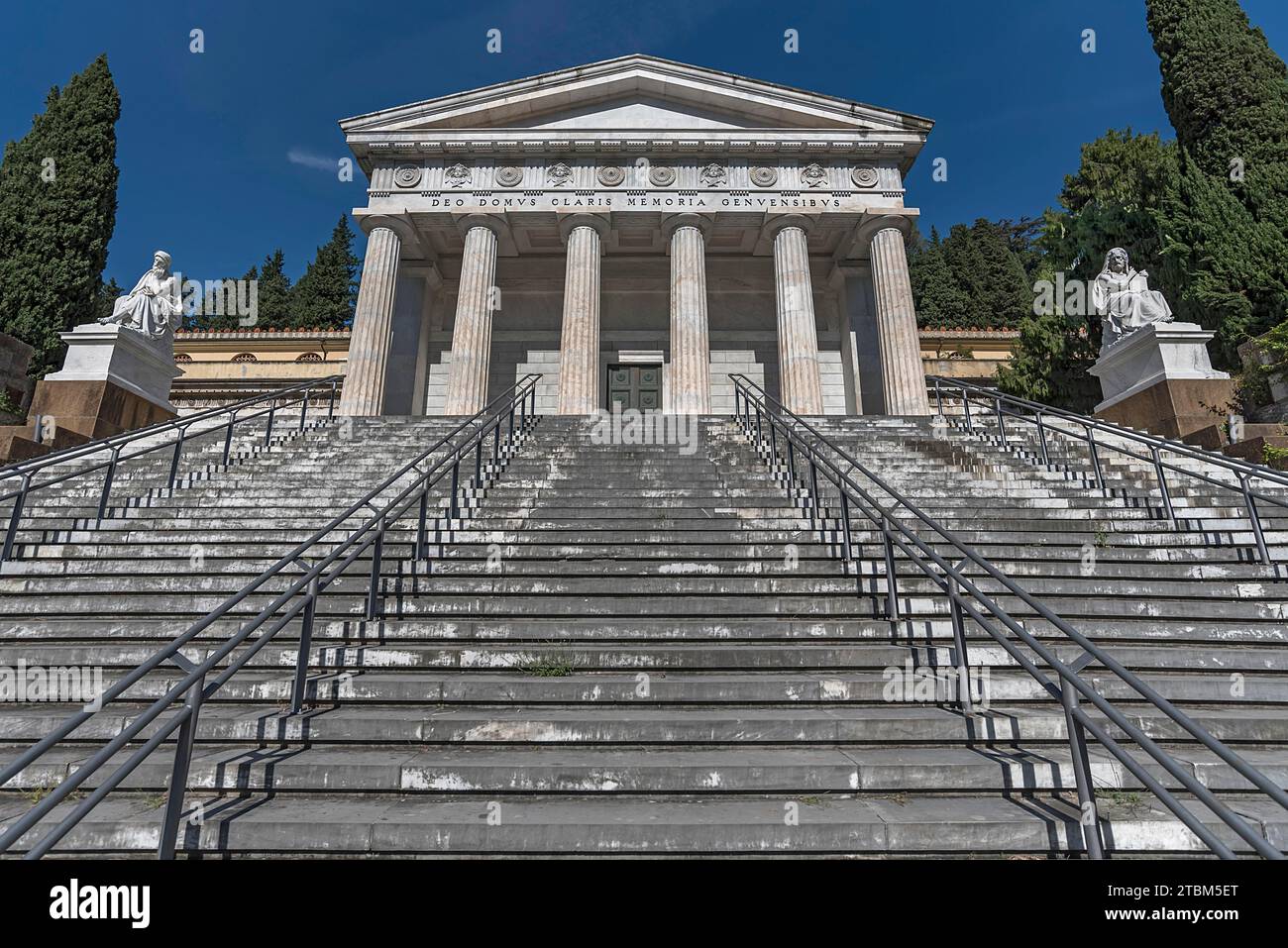 Staircase to the Pantheon at the Monumental Cemetery, Cimitero ...