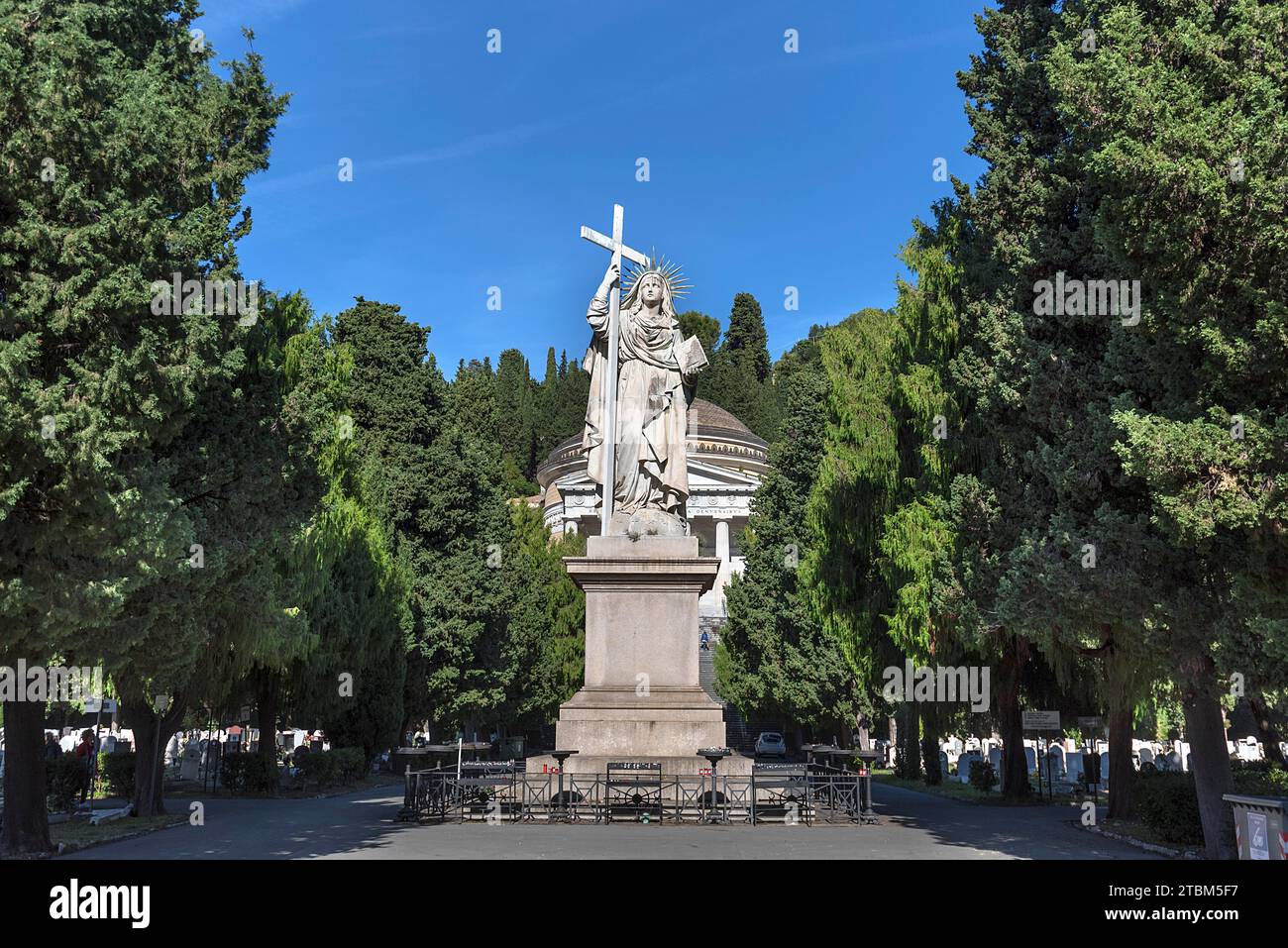 Large statue of the Virgin Mary at the entrance to the Monumental ...