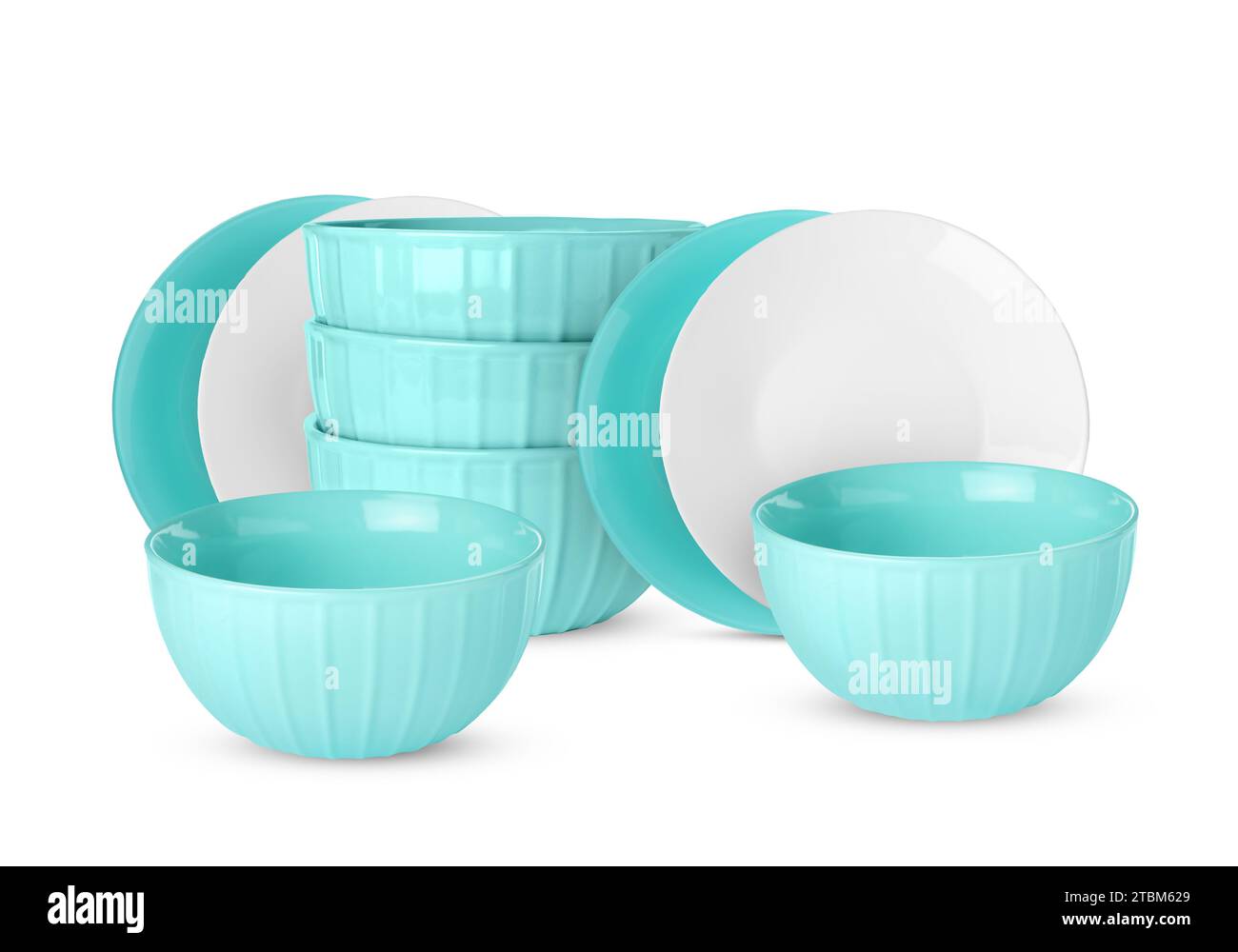 Dinnerware plates bowls on Cut Out Stock Images & Pictures - Alamy
