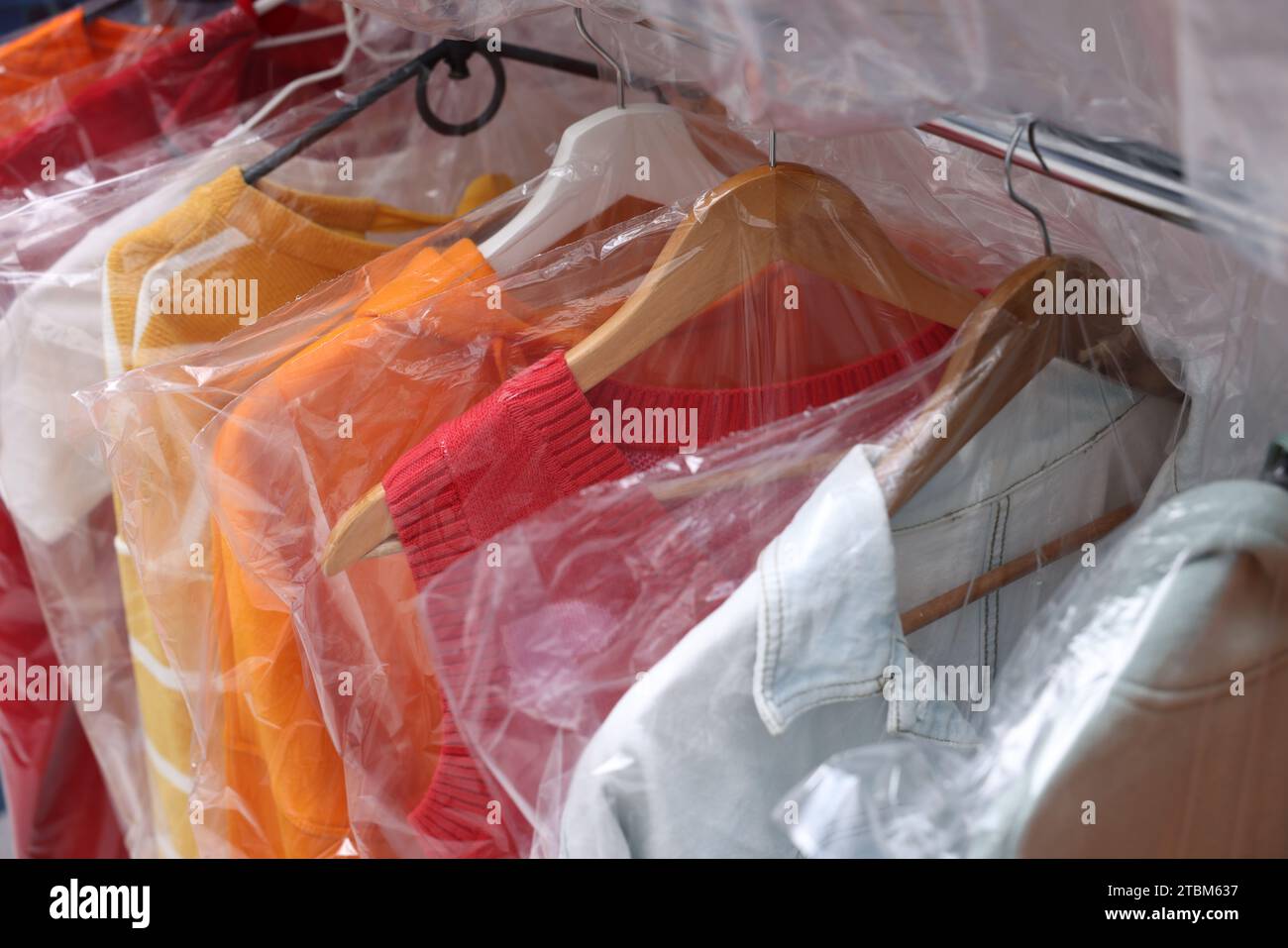 Various clothes on hangers hi-res stock photography and images - Alamy