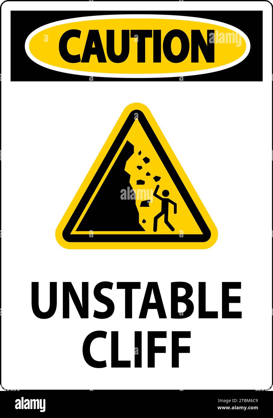Water Safety Sign, Caution - Unstable Cliff Stock Vector Image & Art ...