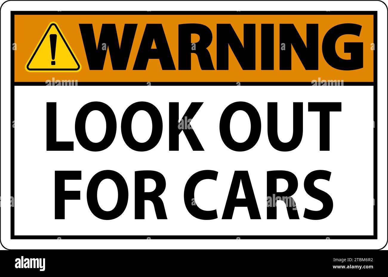 Warning Sign Look Out for Cars Stock Vector Image & Art - Alamy