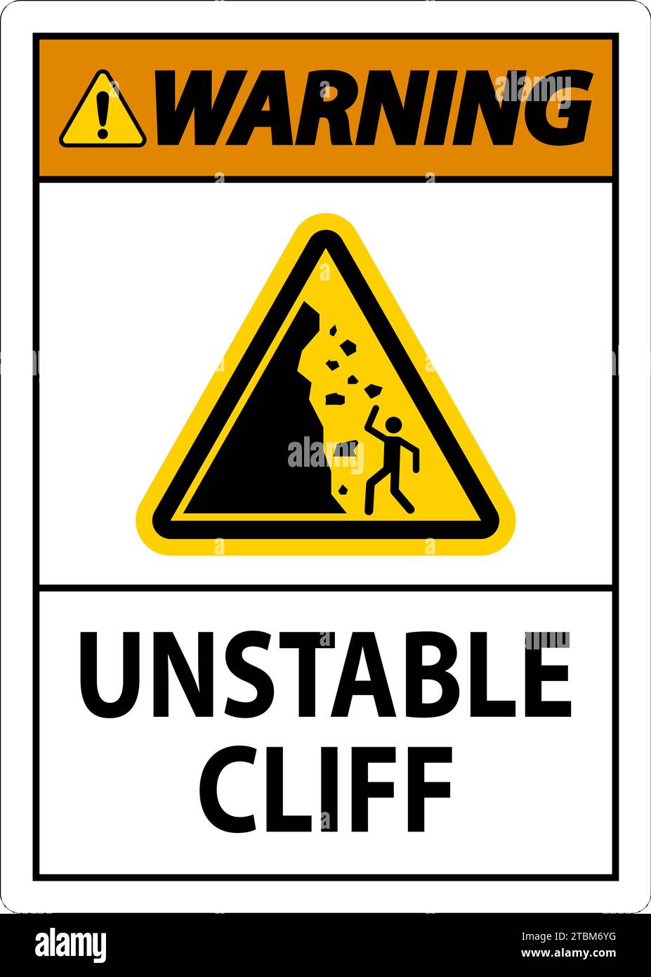 Water Safety Sign, Warning - Unstable Cliff Stock Vector Image & Art ...