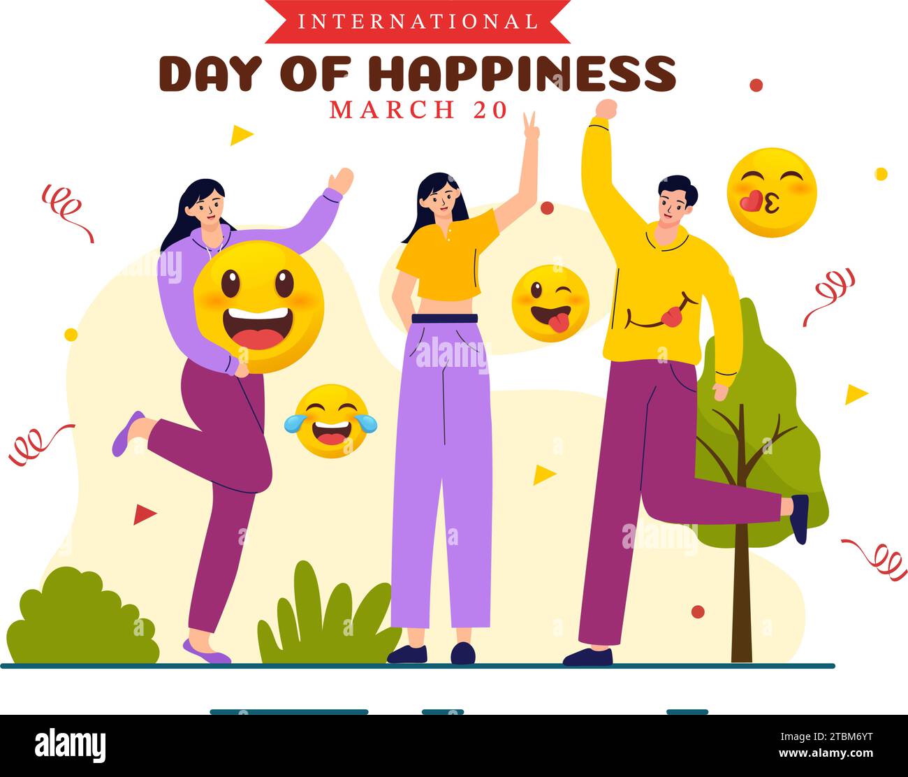 World Happiness Day Celebration Vector Illustration with on 20 March ...