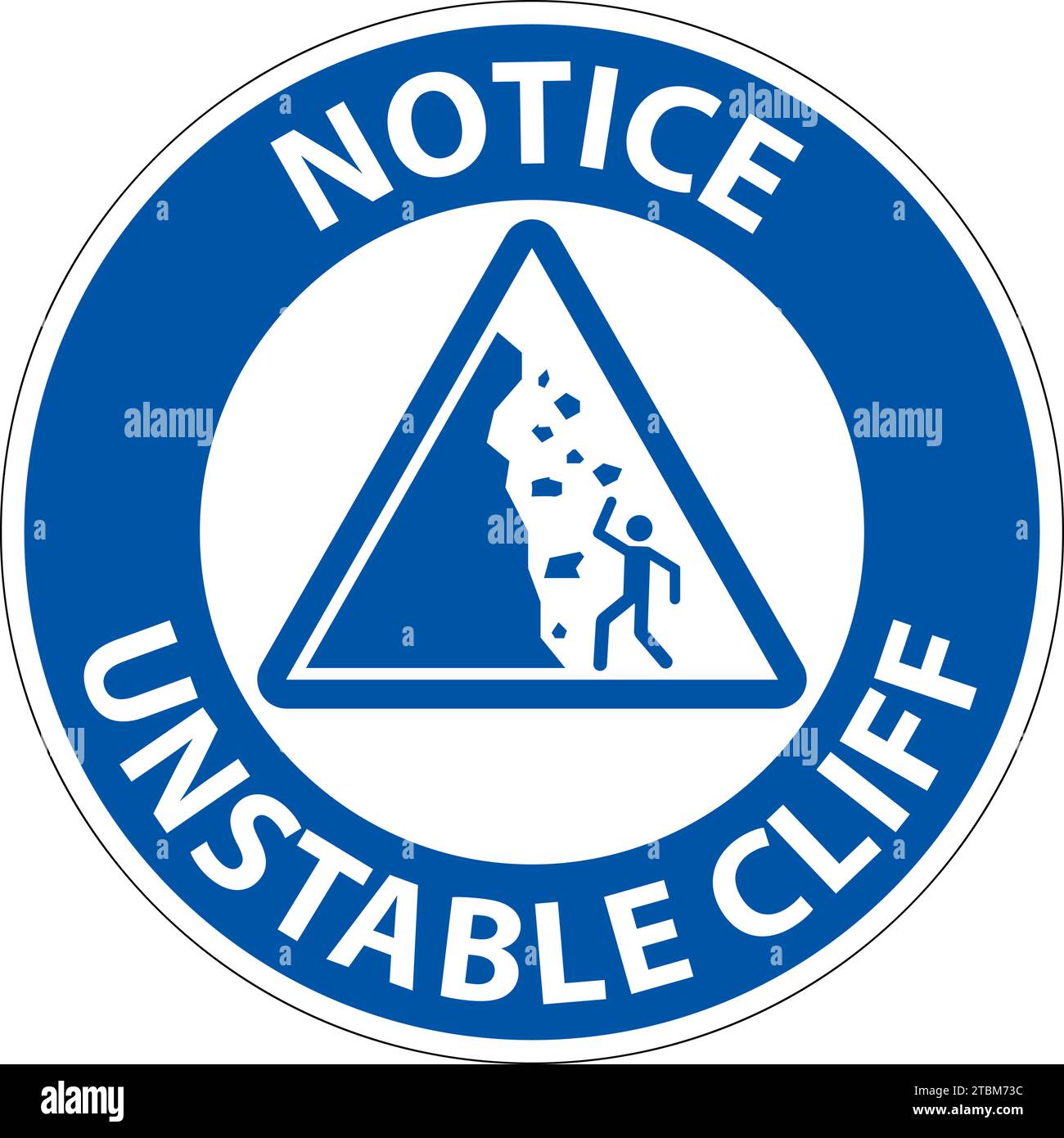 Water Safety Sign, Notice - Unstable Cliff Stock Vector Image & Art - Alamy