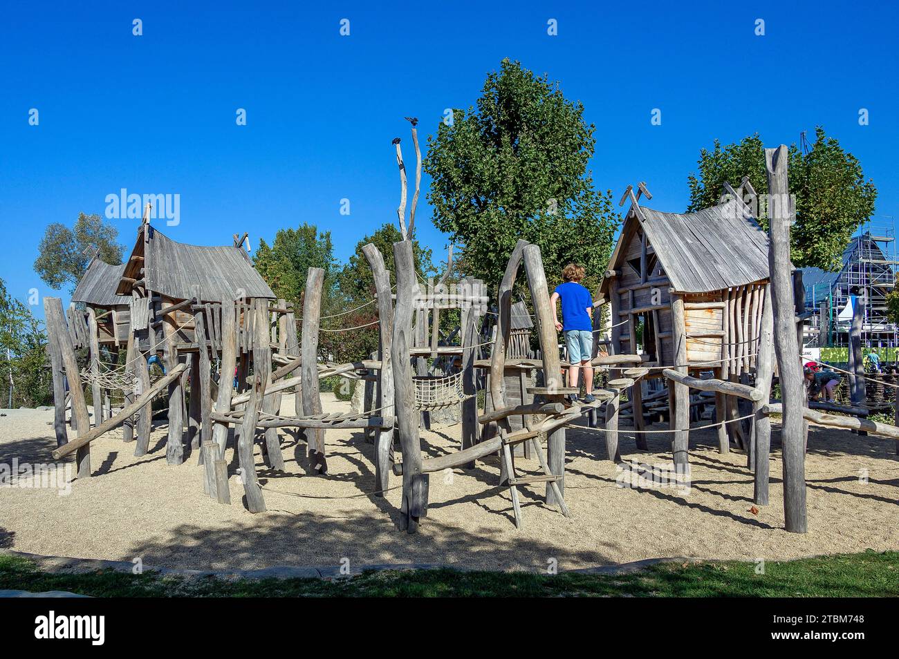 Children's playground, Unteruhldingen, Baden-Wuerttemberg, Germany ...