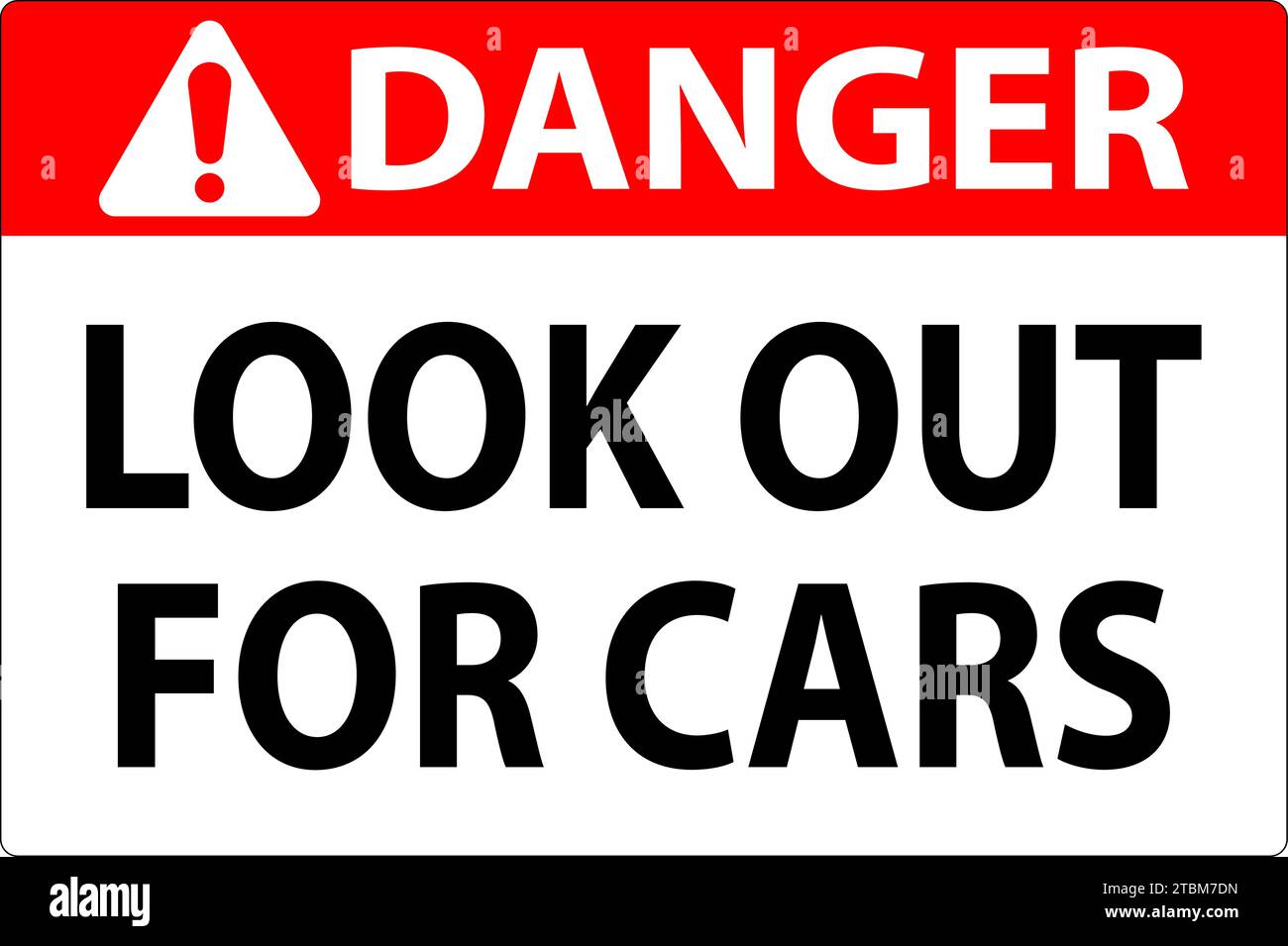 Danger Sign Look Out for Cars Stock Vector Image & Art - Alamy