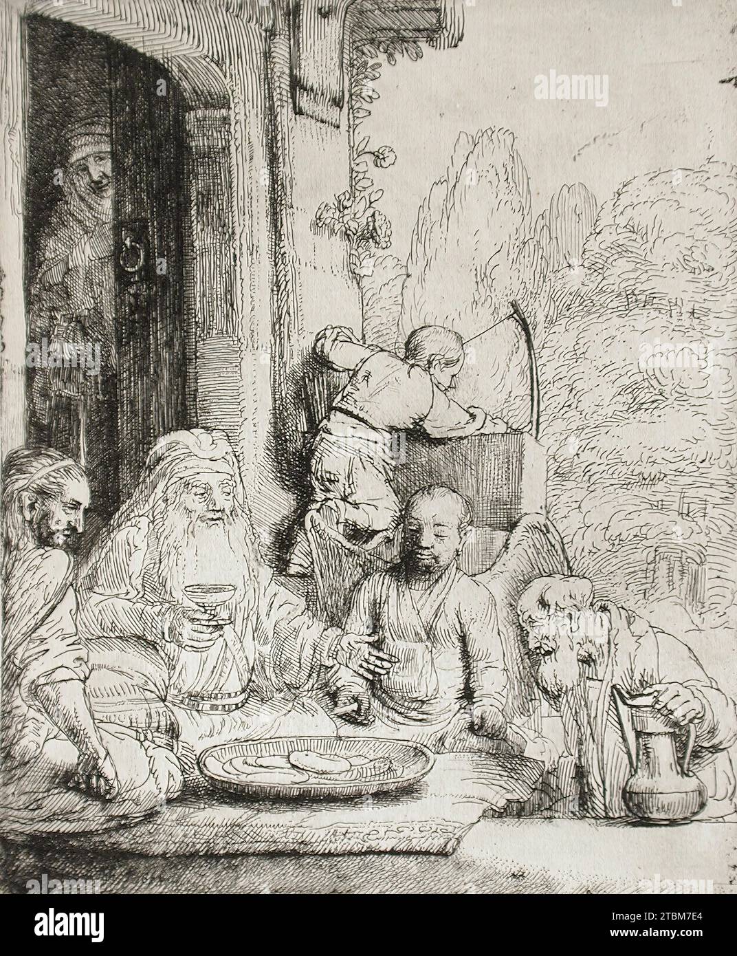 Abraham Entertaining the Angels, 1656 Stock Photo - Alamy