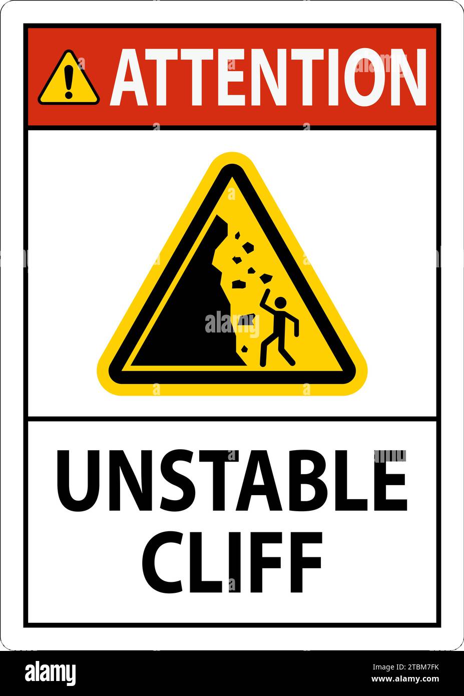 Water Safety Sign, Attention - Unstable Cliff Stock Vector Image & Art ...