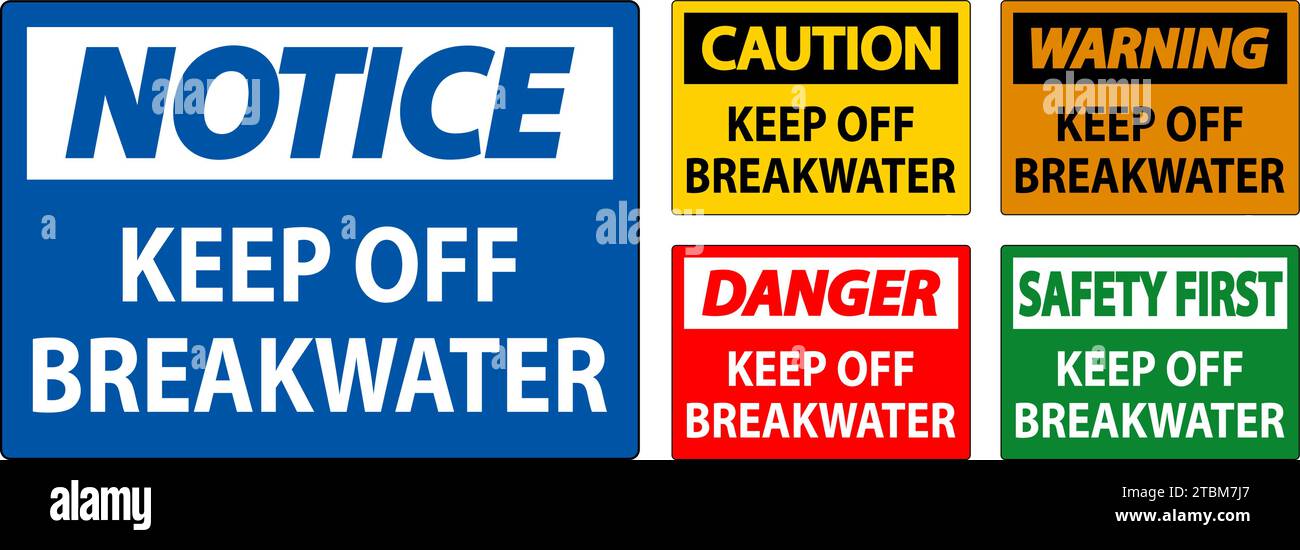 Danger Sign, Keep Off Breakwater Stock Vector Image & Art - Alamy