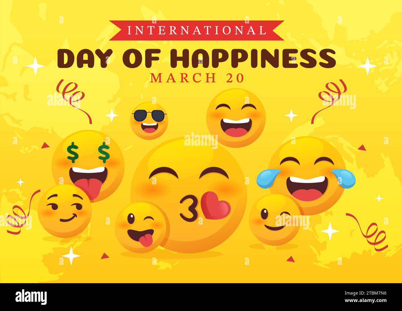 World Happiness Day Celebration Vector Illustration with on 20 March ...