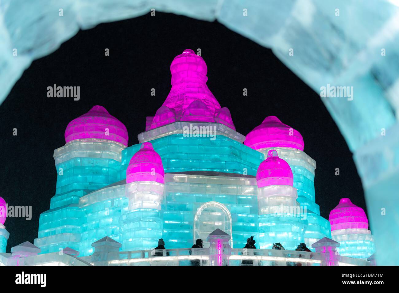 HARBIN, CHINA - January 1, 2022: Spectacular ice sculptures at the ...