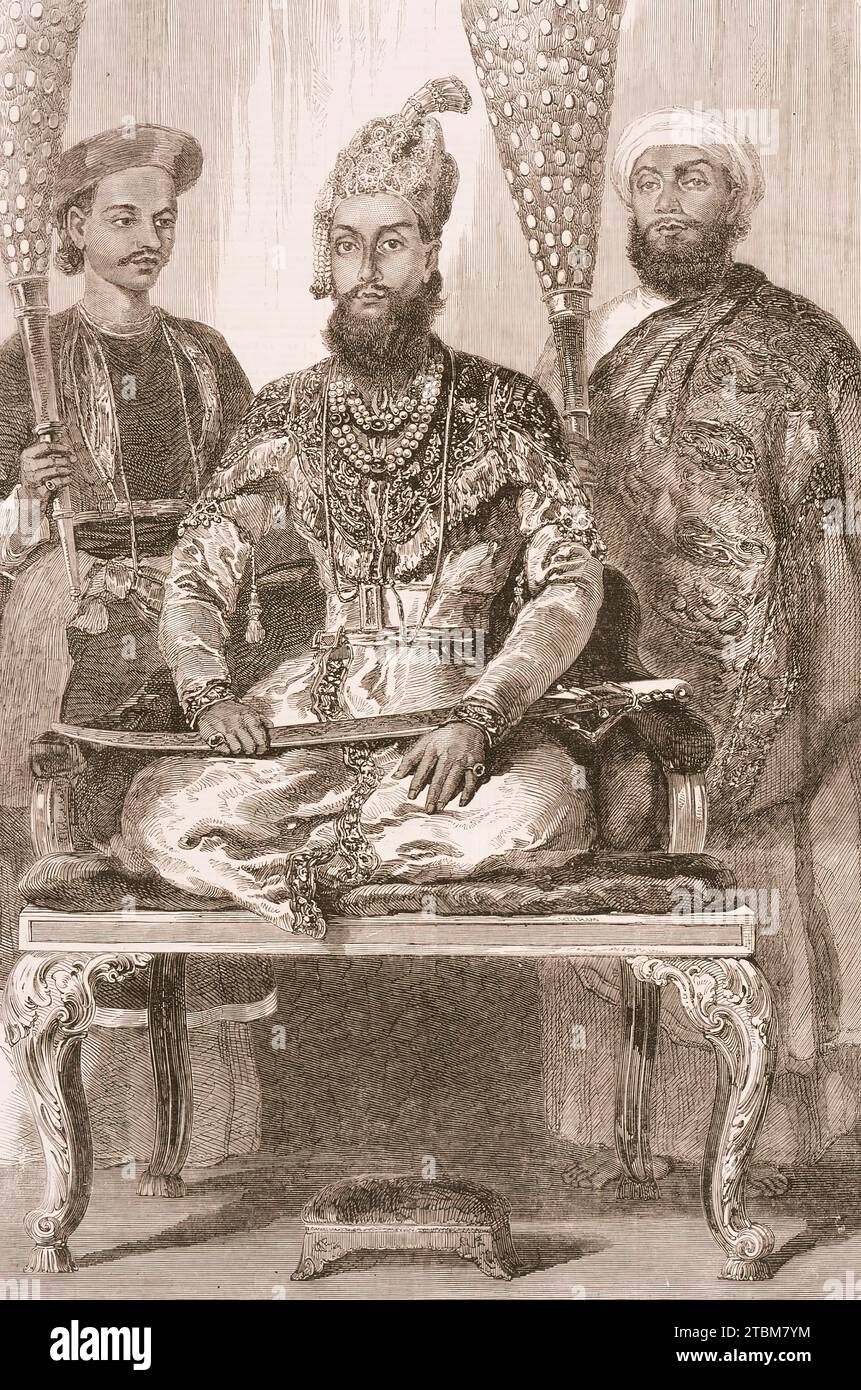 Prince Mirza Muhammad Fakhruddin of Delhi (1819-1856) Attended by His ...