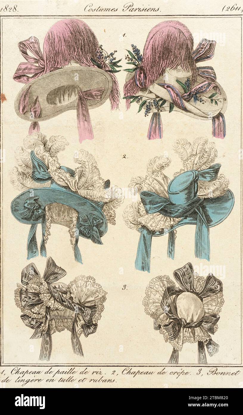 Fashion Plate (Costumes Parisiens), 1828 Stock Photo - Alamy
