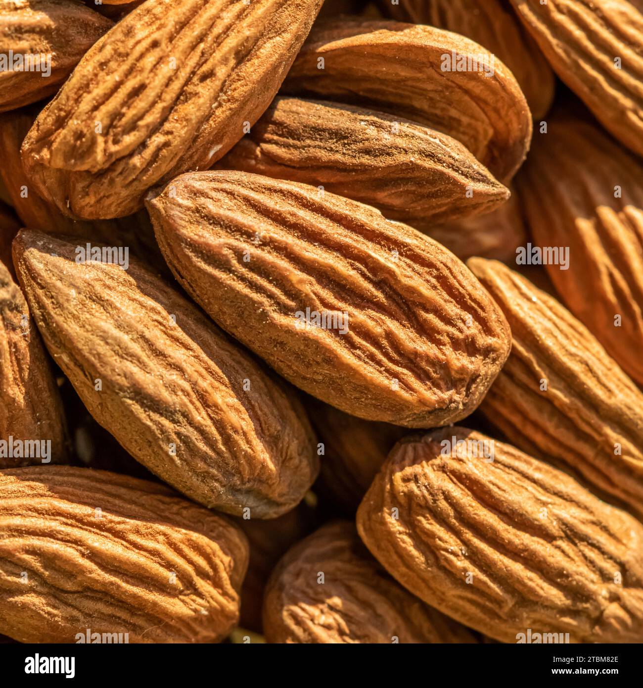 Big raw peeled almond nuts texture, top view. Almond nuts background ...