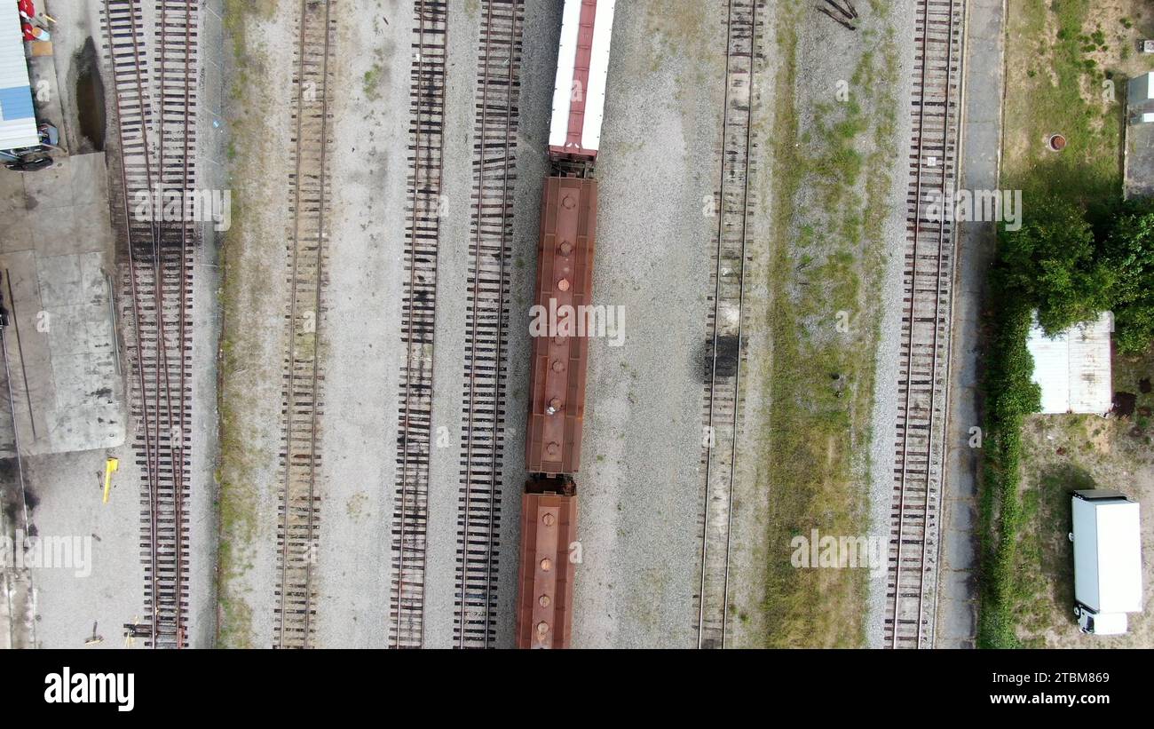 Top down view freight trains hi-res stock photography and images - Alamy