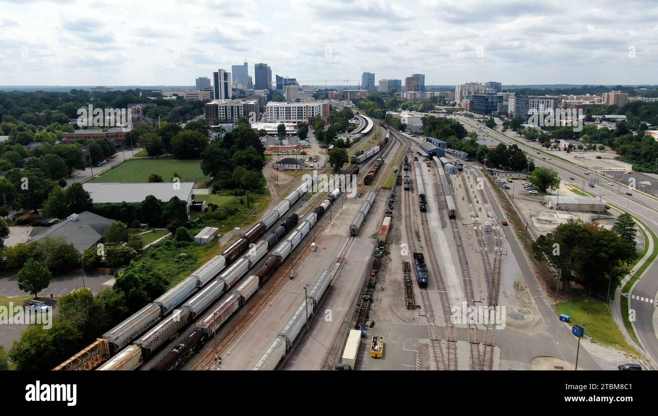 Freight Trains In Raleigh North Carolina Stock Photo - Alamy