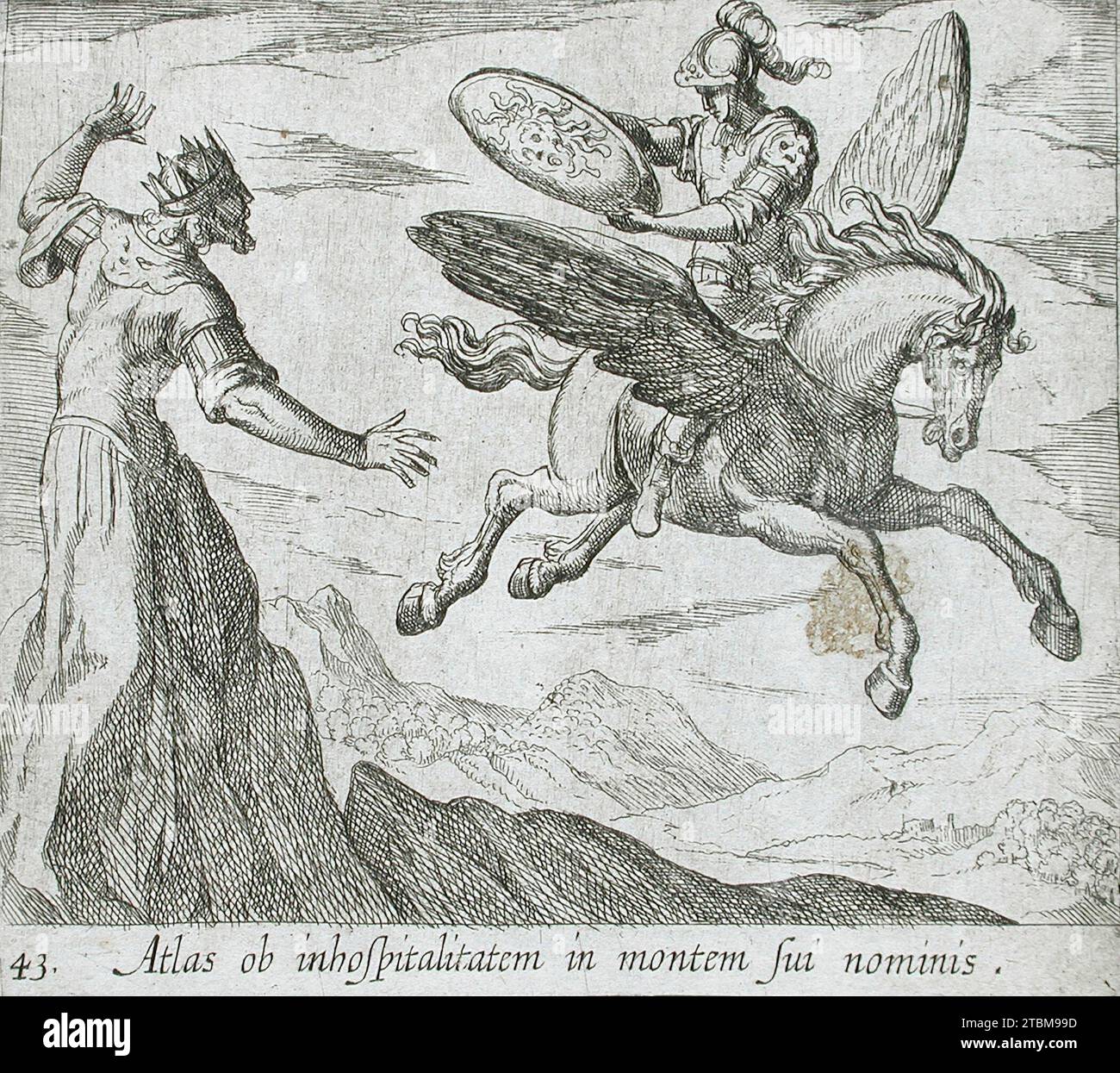 Atlas Turned into a Mountain, published 1606. Series: The Metamorphoses ...