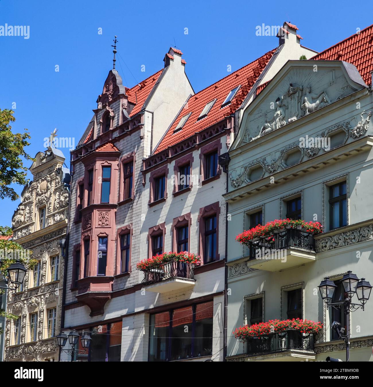 Historical buildings of medieval town Torun, Poland. August 2019 Stock ...