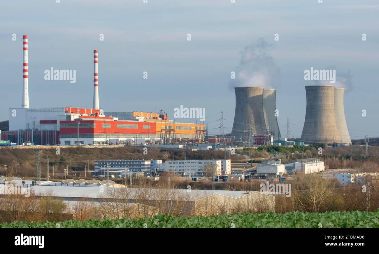 Nuclear power plant. Power station. Nuclear energy. Mochovce. Slovakia ...