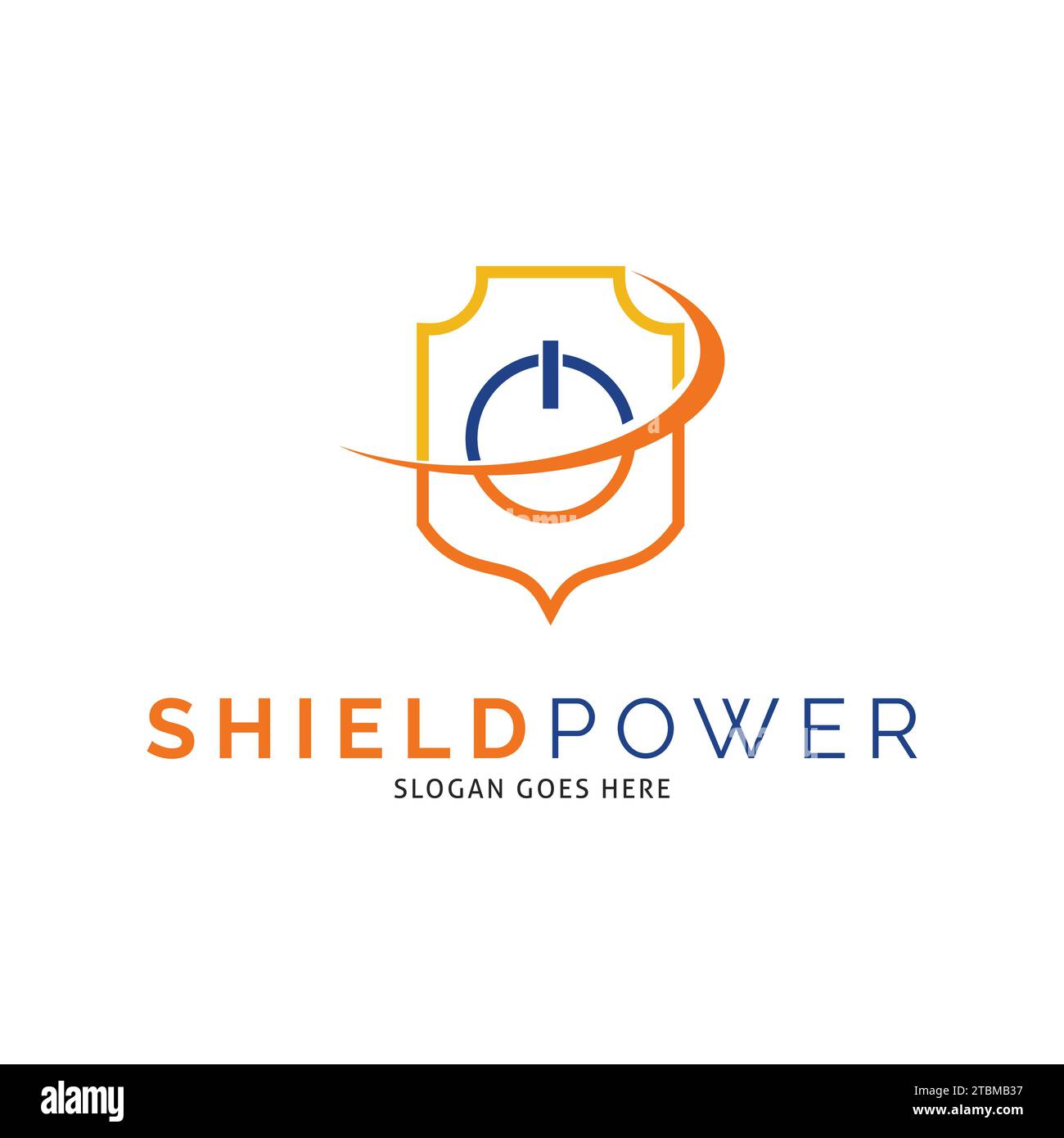 Swoosh Shield Power Icon Vector Logo Template Illustration Design Stock ...