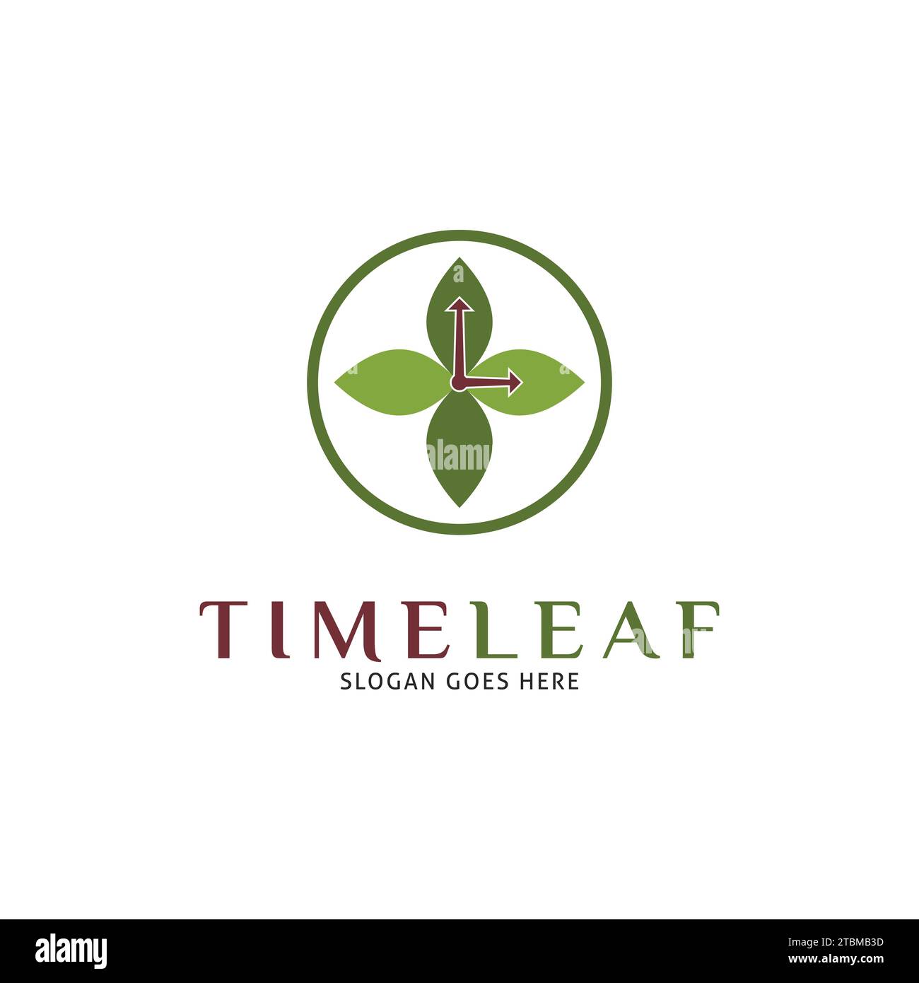 Time Leaf Icon Vector Logo Template Illustration Design Stock Vector ...