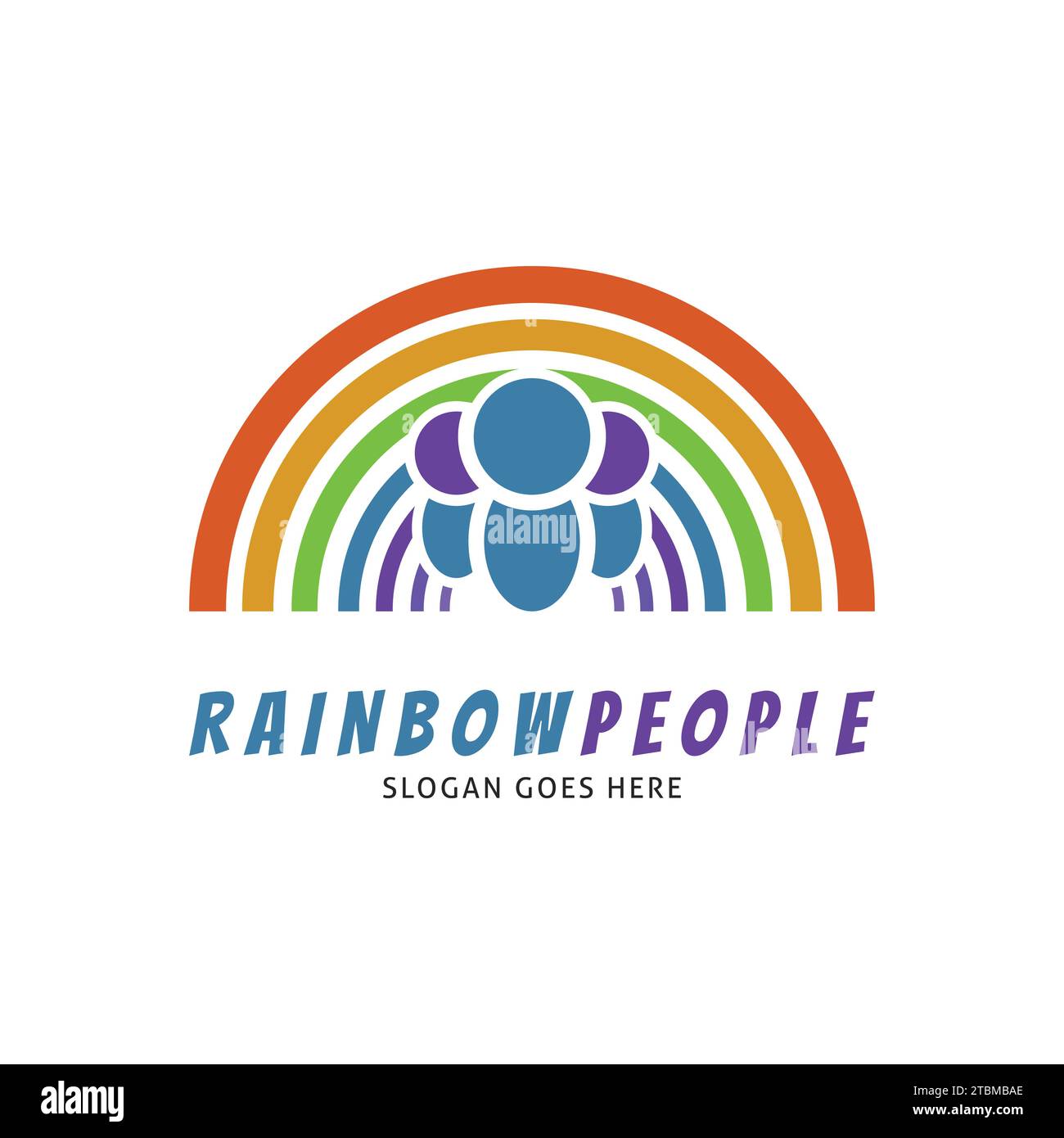 Rainbow People Icon Vector Logo Template Illustration Design Stock ...