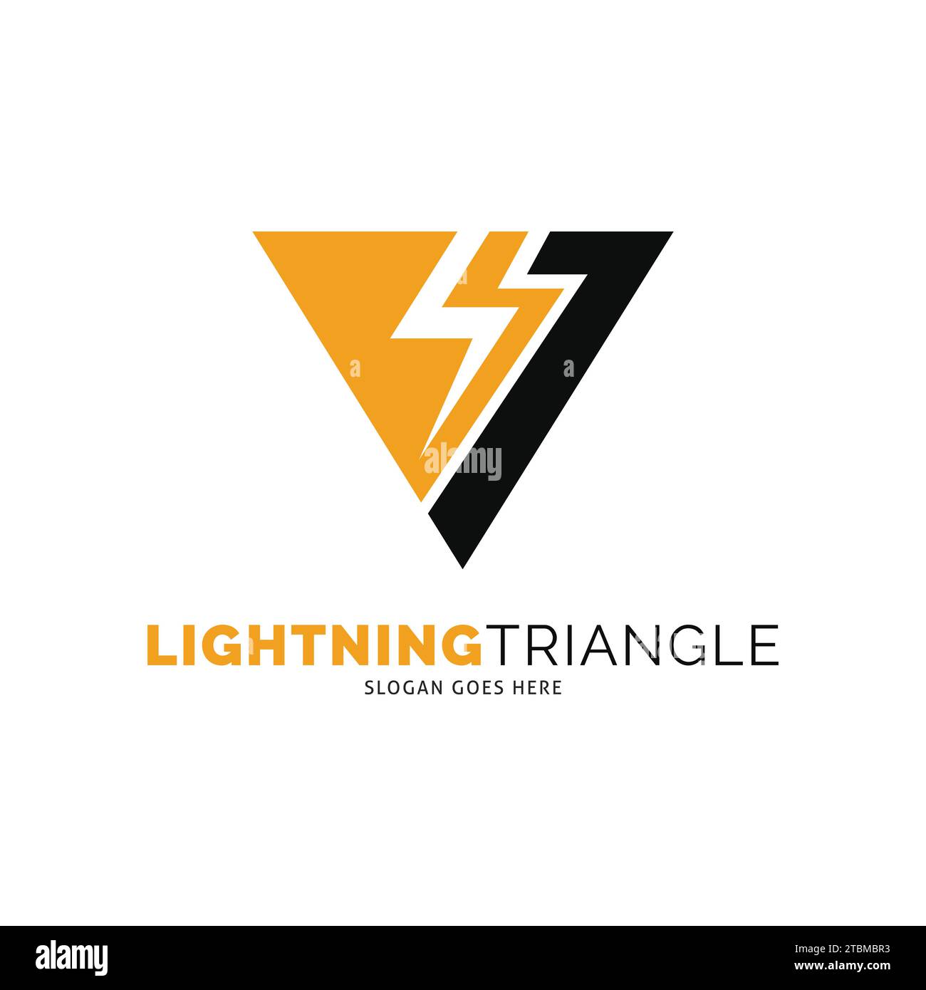 Lightning Triangle Icon Vector Logo Template Illustration Design Stock ...