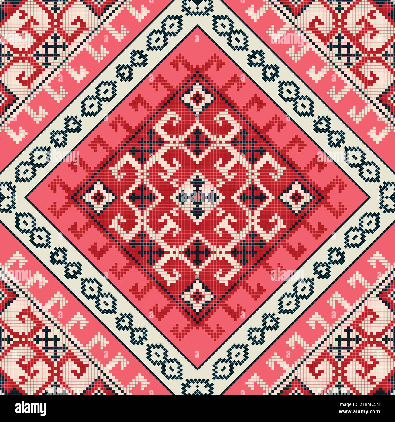 Traditional Georgian folk art embroidery vector pattern Stock Photo - Alamy