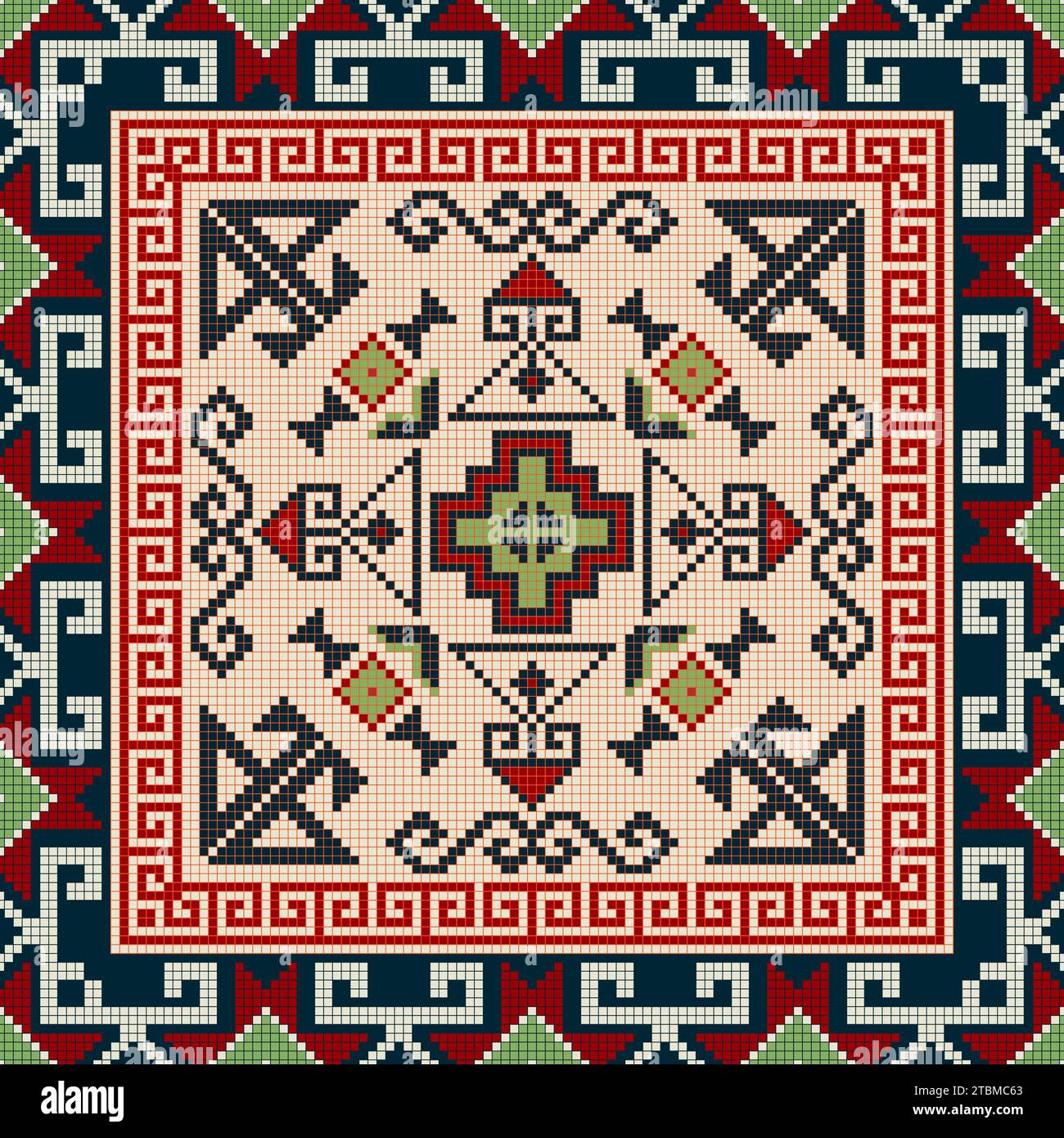 Traditional Georgian folk art embroidery vector pattern Stock Photo - Alamy