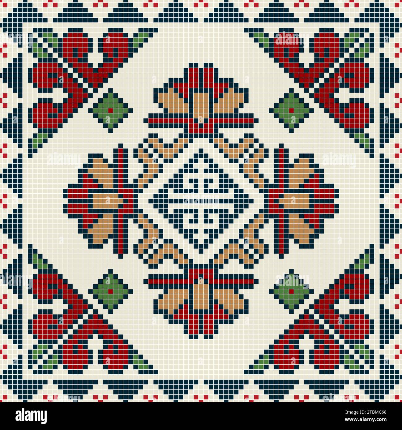 Traditional Georgian folk art embroidery vector pattern Stock Photo - Alamy