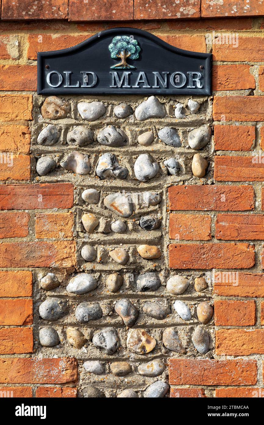 Detail, Old Manor, house wall, Upper Beeding, South Downs, West Sussex ...