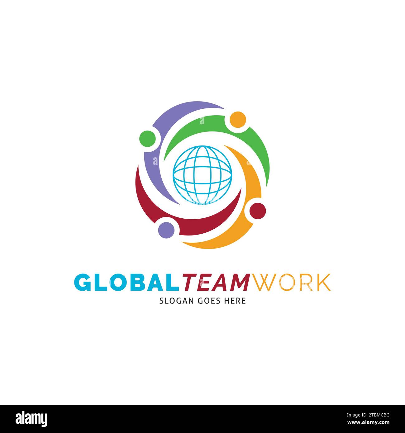 Global Team Work or People Group Icon Vector Logo Template Illustration ...