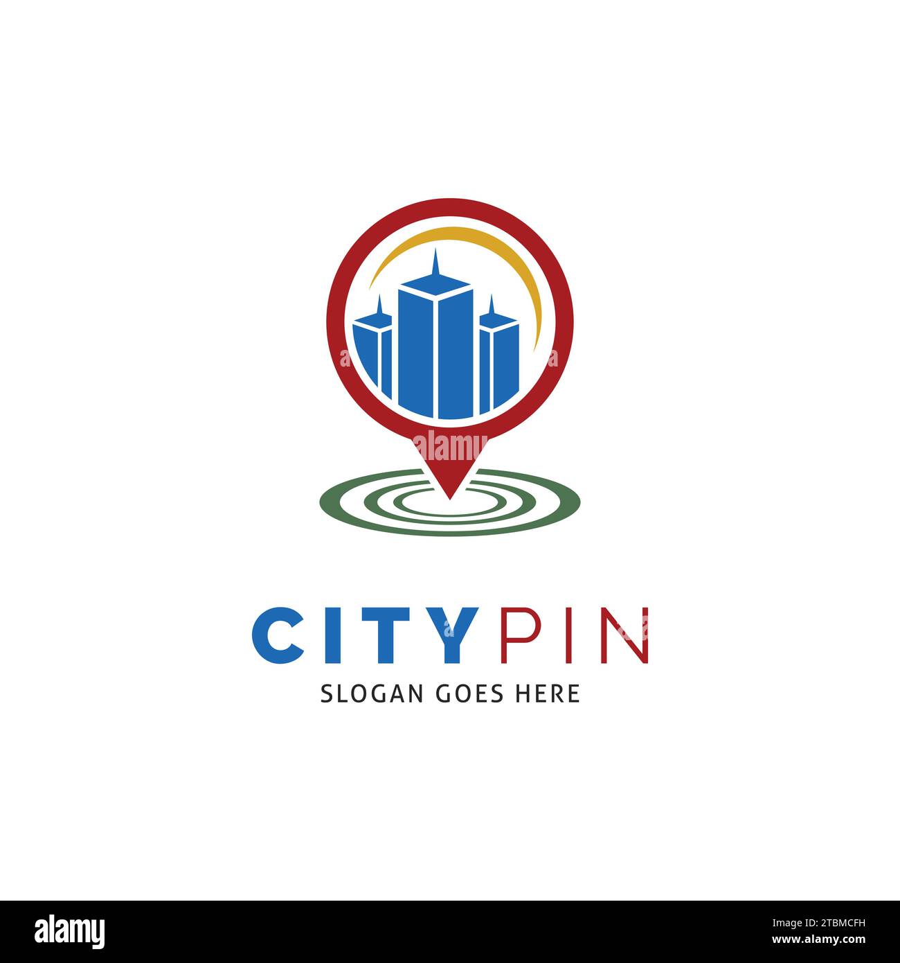 Pin icon vector logo hi-res stock photography and images - Alamy