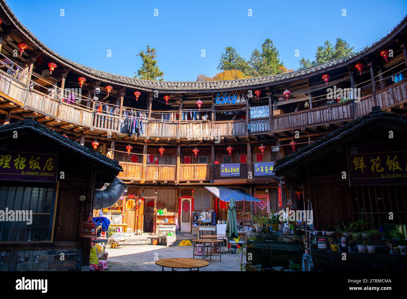 Yongding, Longyan, Fujian province, China - Mar 18 2022: The interior ...