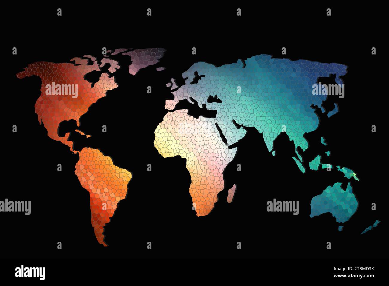 Roughly outlined world map with a colorful background patterns Stock ...