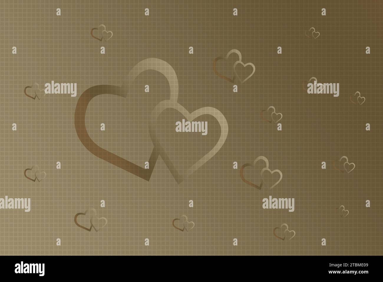 Two linked hearts. Connected red hearts with trendy background ...