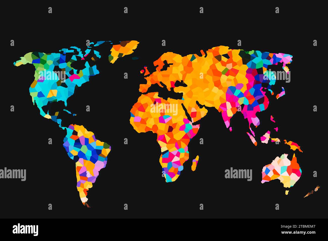 Roughly outlined world map with a colorful background patterns Stock ...