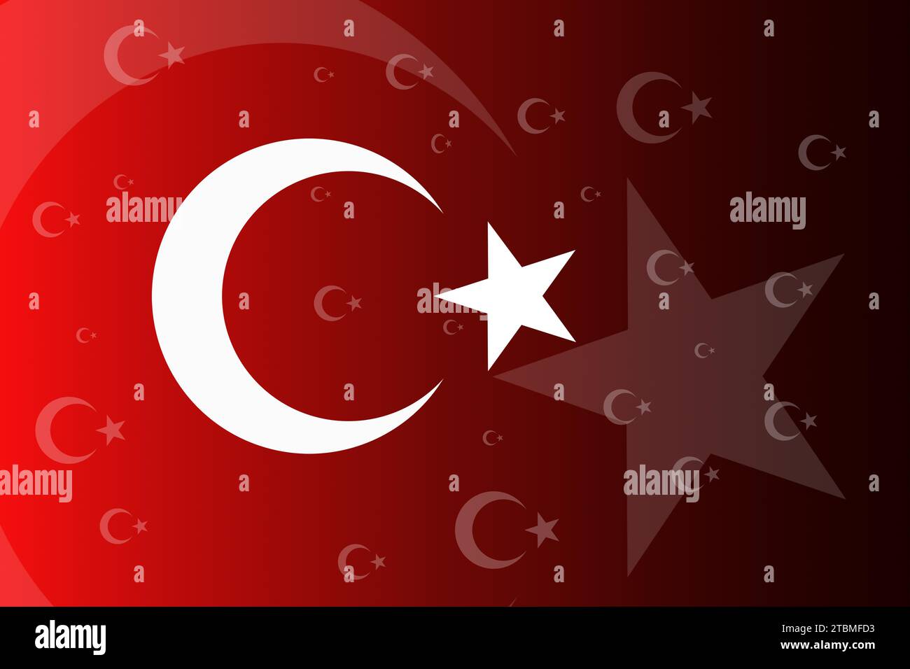 Turkish national flag with white star and moon Stock Photo - Alamy