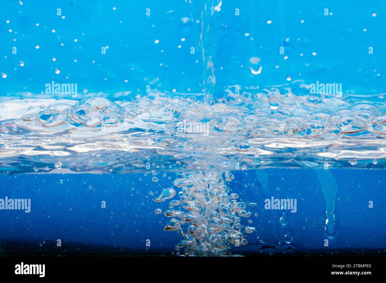 Water flowing cause many bubbles in water under the water Stock Photo ...
