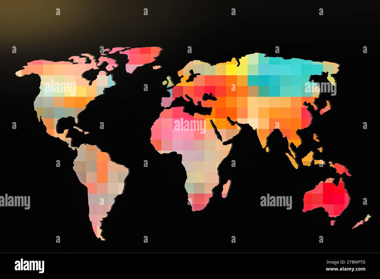 Roughly outlined world map with a colorful background patterns Stock ...