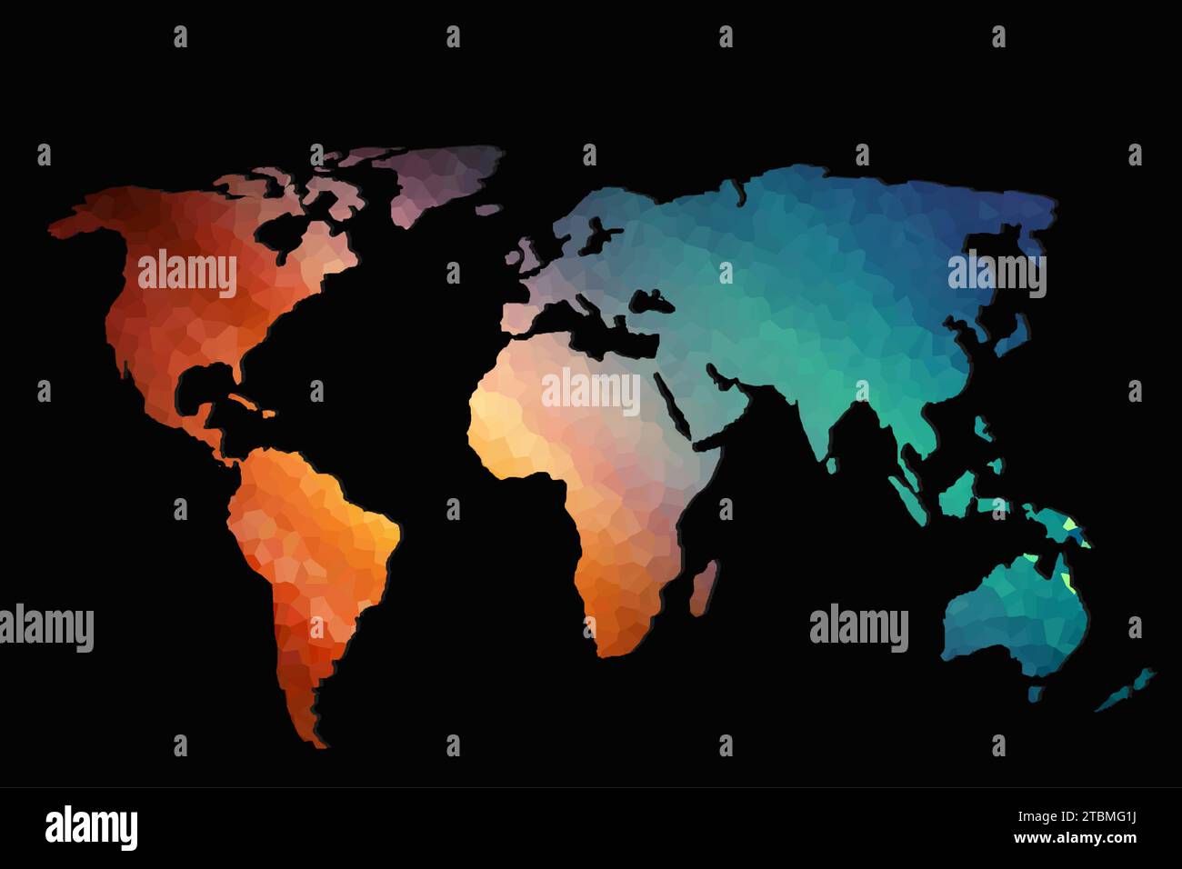 Roughly outlined world map with a colorful background patterns Stock ...