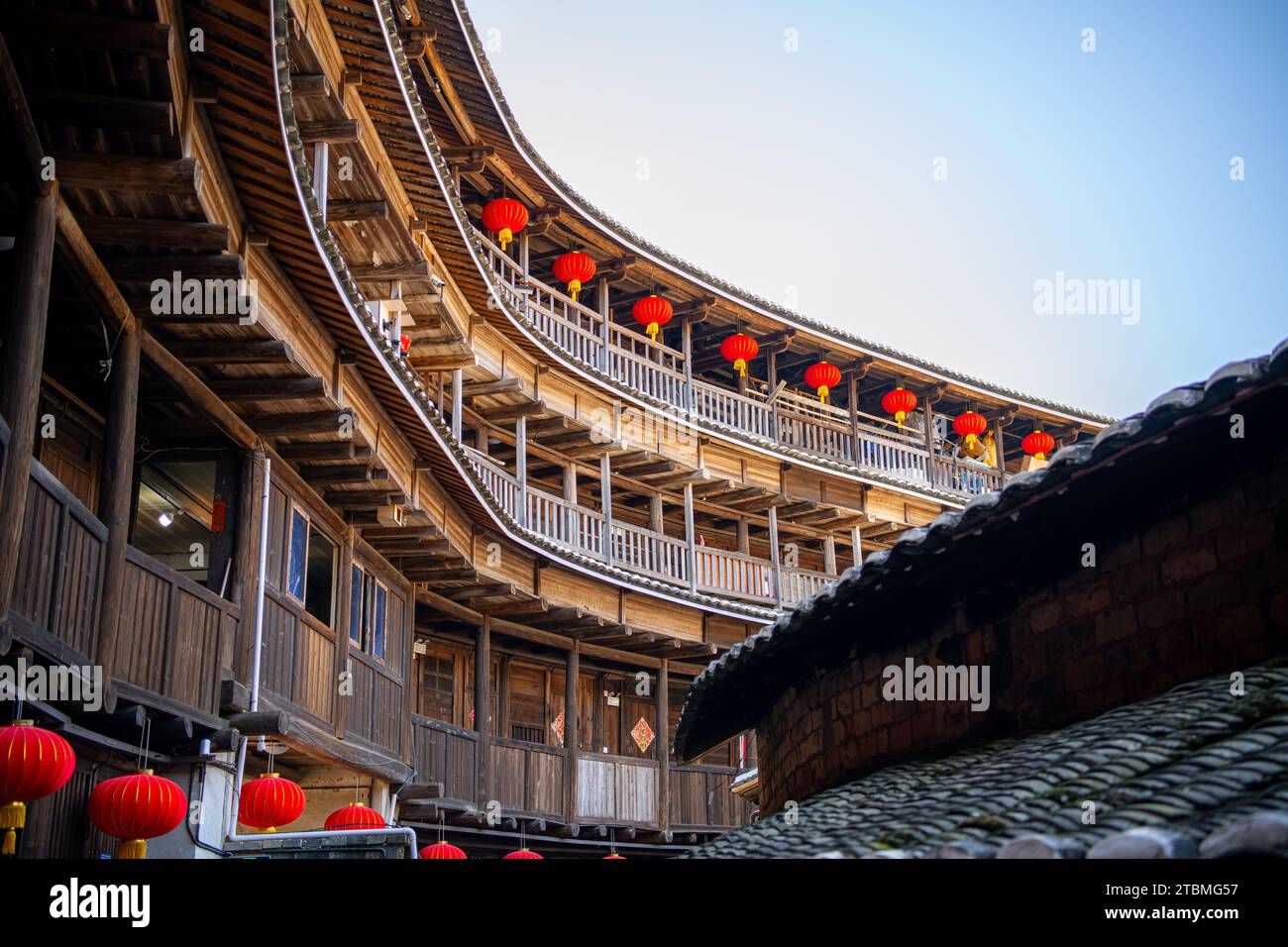 FEBRUARY 24, 2022, FUJIAN, CHINA: The interior inside Two hundred years ...