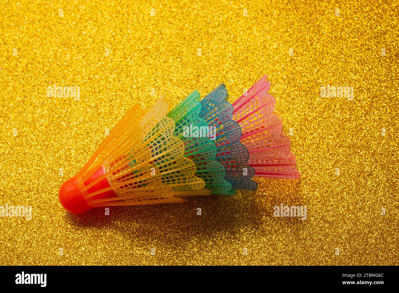 Colorful feather shuttlecock Sports equipment for badminton game Stock ...