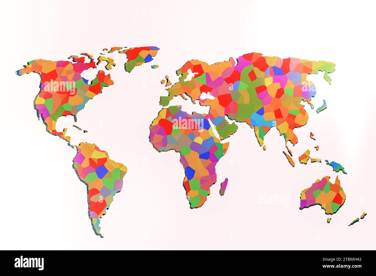 Roughly outlined world map with a colorful background patterns Stock ...