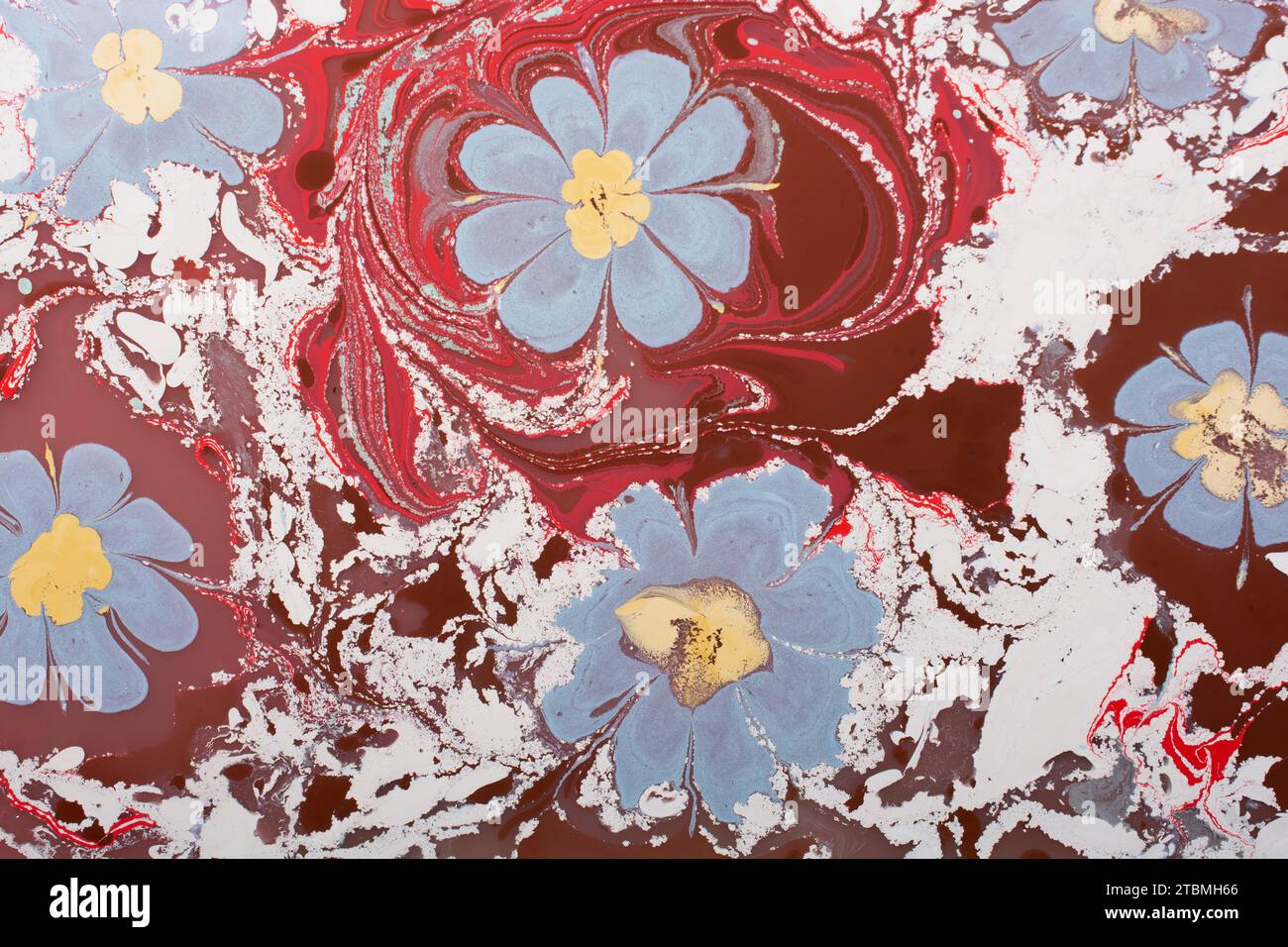 Abstract ebru cover art. Floral Ebru marbling texture background design ...