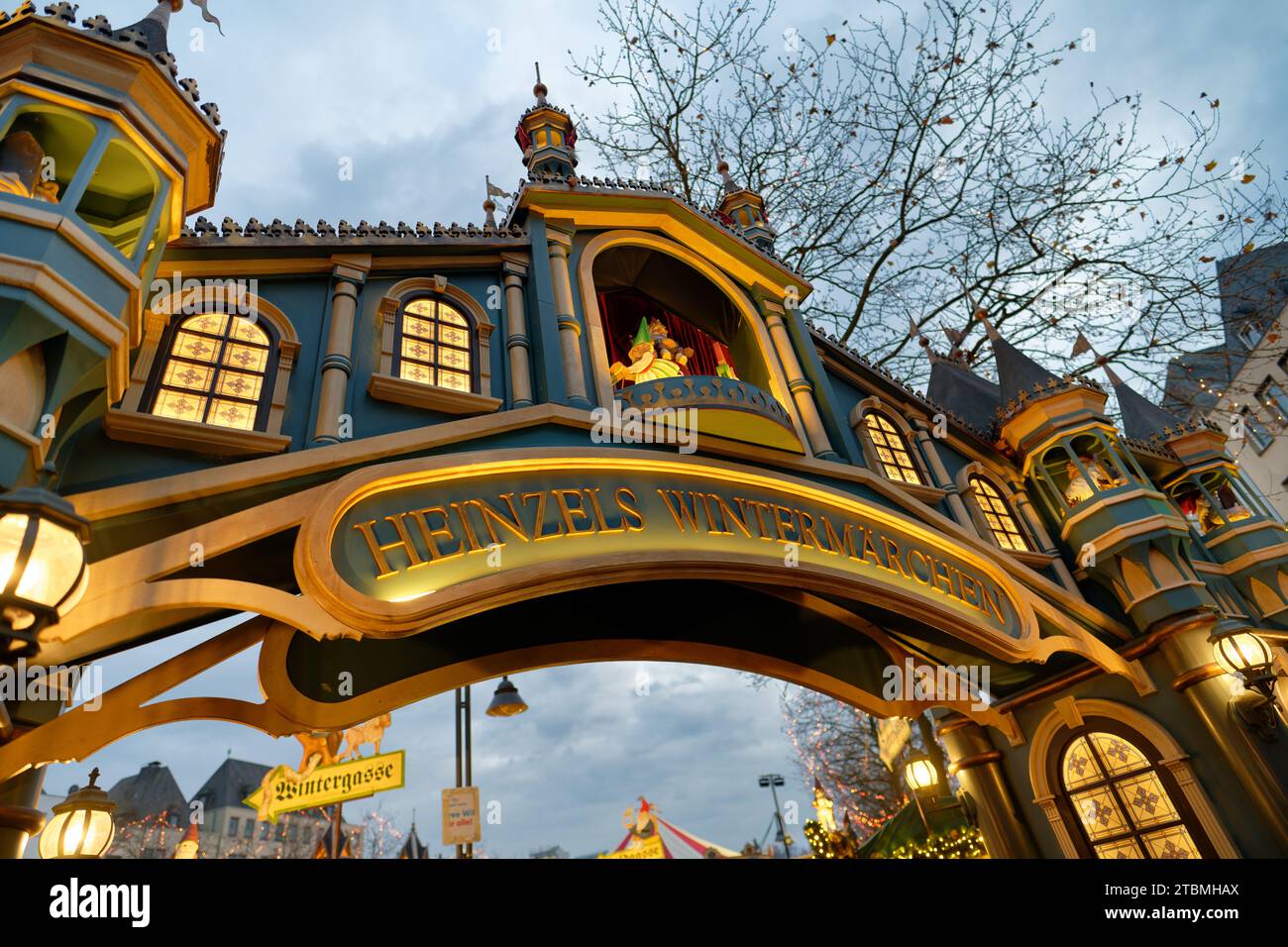 Cologne, Germany December 06 2023: entrance portal to the christmas ...