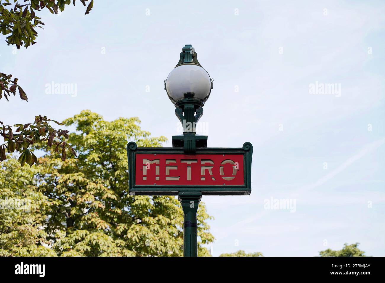 Art Nouveau sign, metro, with lamp, Paris, France Stock Photo - Alamy