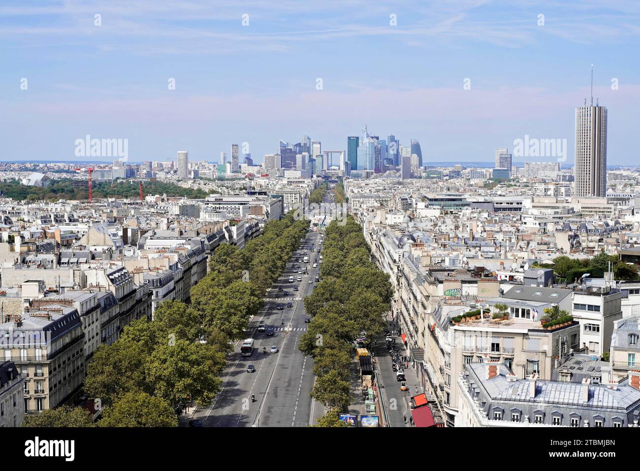 View of La Defence and the Avenue des Champs Elysee from the Arc de ...