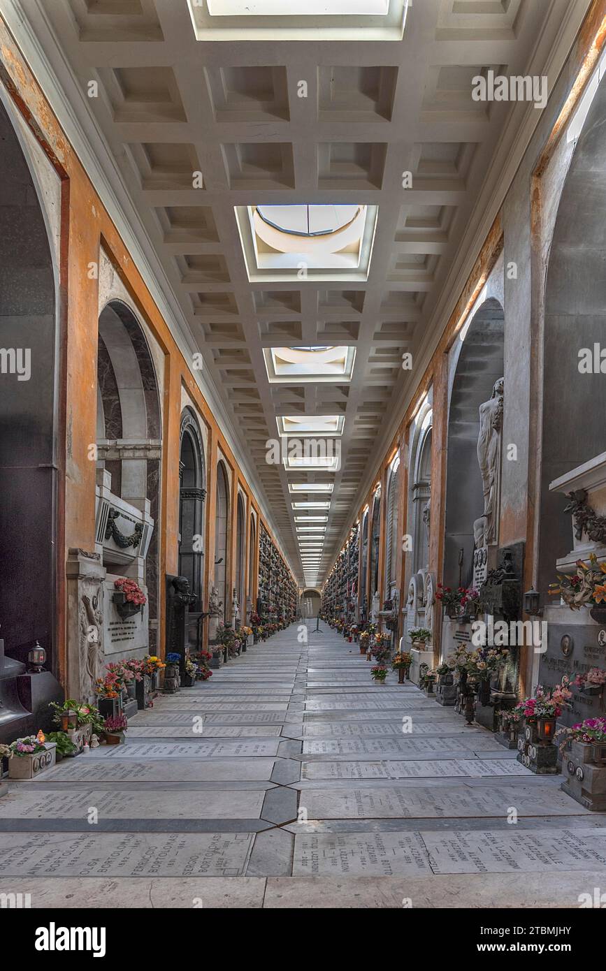 Covered tombs at the Monumental Cemetery, Cimitero monumentale di ...